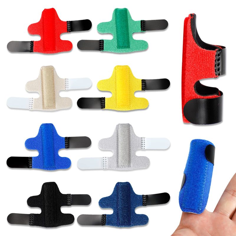 Junwapy 8Pcs Finger Splints Universal Finger Straightener Finger ...