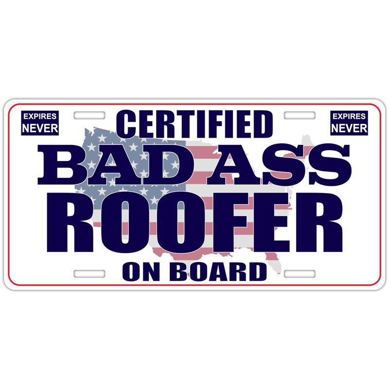 Certified Badass Roofer On Board | Funny Personalized Career Gag Gift ...