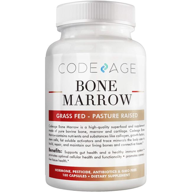 Codeage Grass Fed Bone Marrow Supplement - Freeze Dried, Non-Defatted, & Desiccated Beef Bone ...