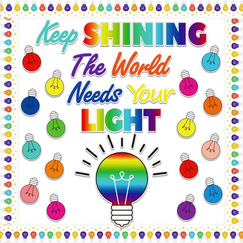 Kepeel Light Bulb Keep Shining Classroom Bulletin Board Decorations ...
