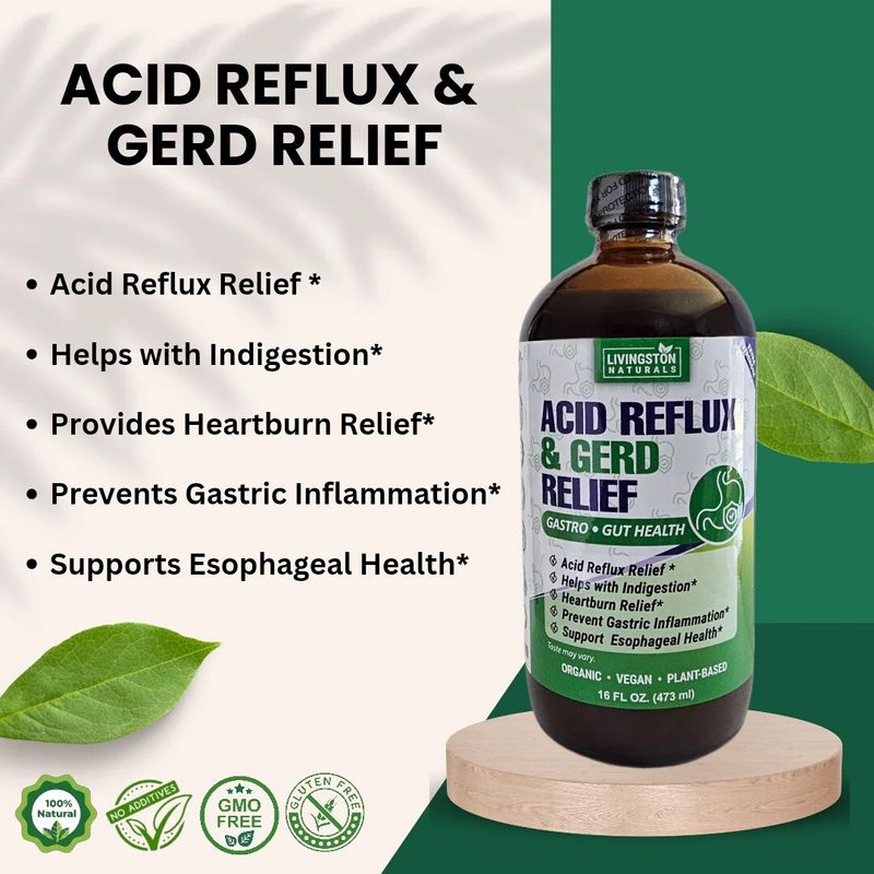 Organic Acid Reflux & Gerd Relief By Livingston Natural Herbal Labs. 16 ...