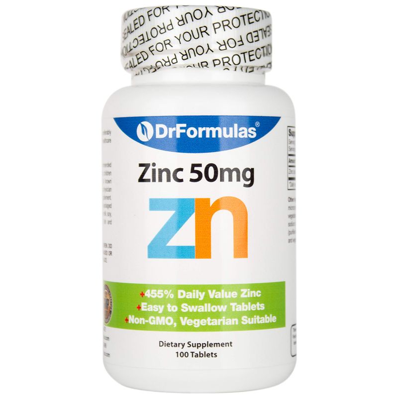 DrFormulas Zinc for Acne 50mg Supplement with Chelated Zinc Oxide ...