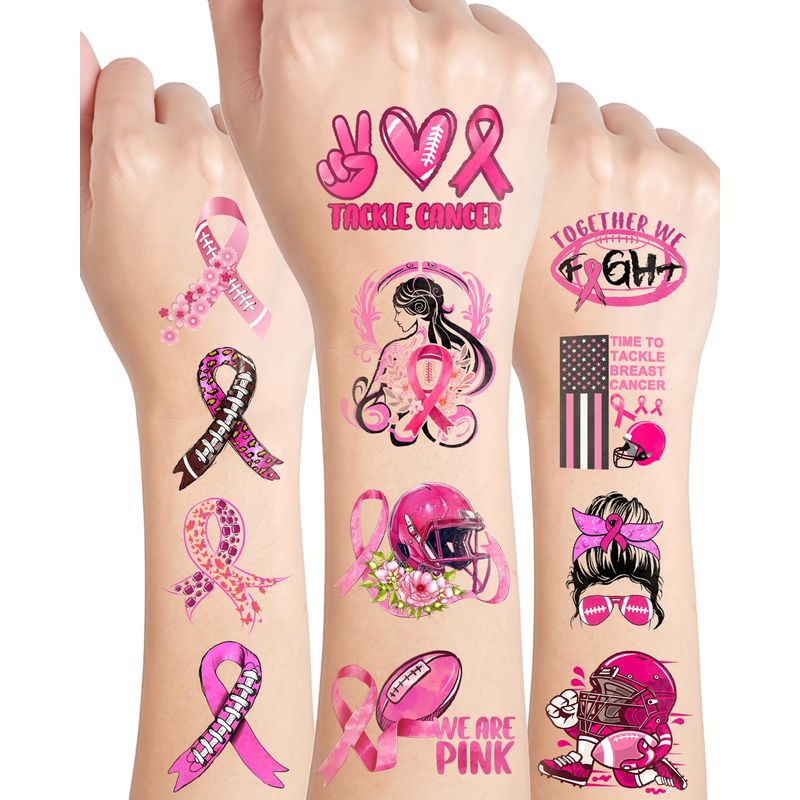 152 Pieces Tackle Breast Cancer Awareness Temporary Tattoos Stickers,20 ...