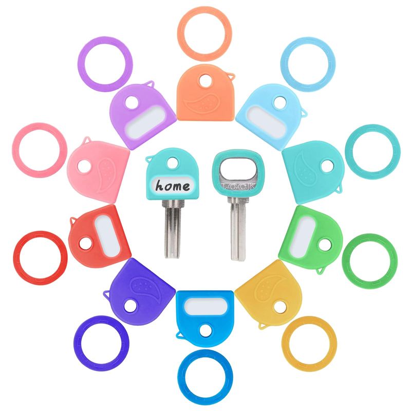 20 PCS Key Covers Caps, Coloured Key Caps Set, Semi-Circular and Round ...
