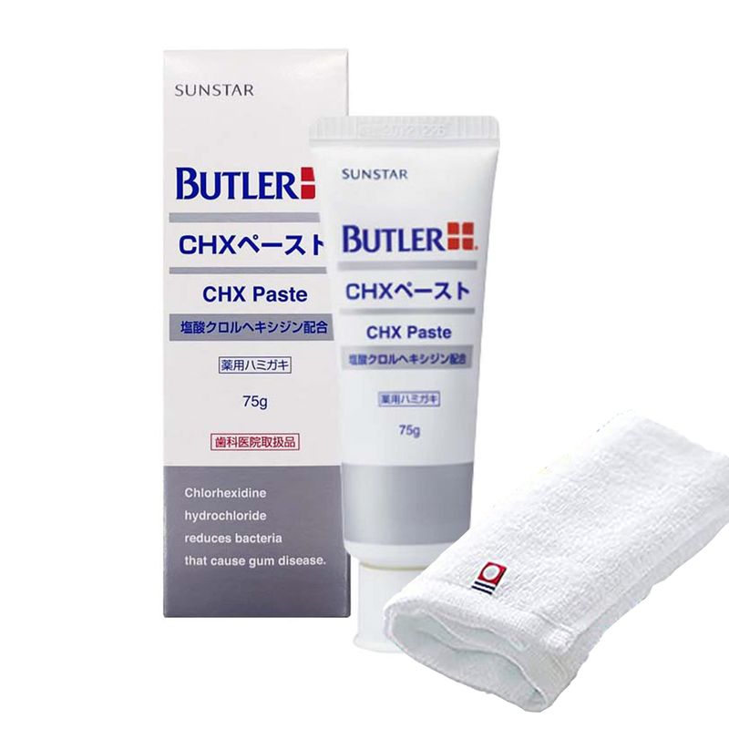 BUTLER / Butler CHX Paste with Imabari Towel, 1 (2.6 oz (75 g), Dental ...