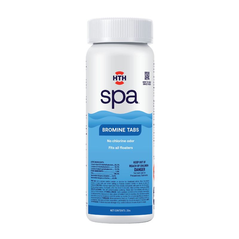 HTH Spa 86108 Bromine Tabs, Spa & Hot Tub Chemical Sanitizer, Fits All ...