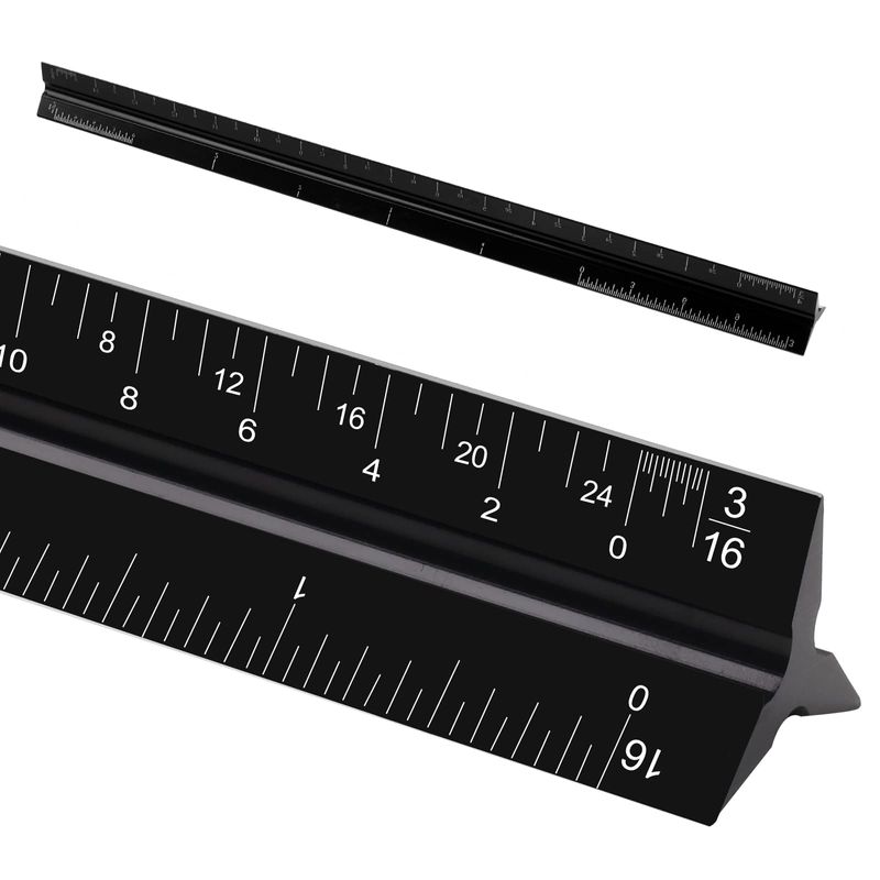 12"Architectural Scale Ruler, Aluminum Scale, Triangular Ruler, Scale ...
