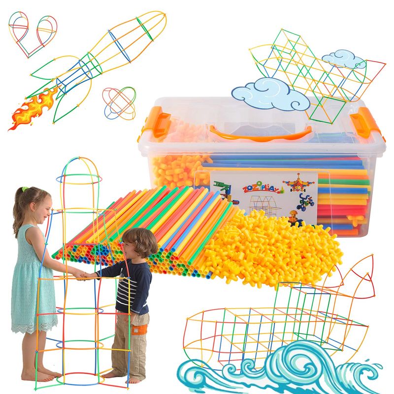 ZOZOPLAY Straw Constructor STEM Building Toys 400 Piece Straws and ...