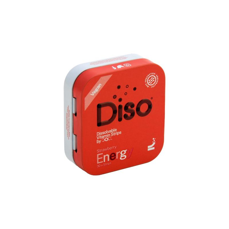 DISO - Energy - Dissolvable Oral Supplement Strips, Strawberry Flavor ...