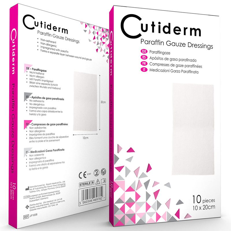 Pack of 10 Cutiderm Sterile Paraffin Gauze Dressing 10cm x 20cm ...