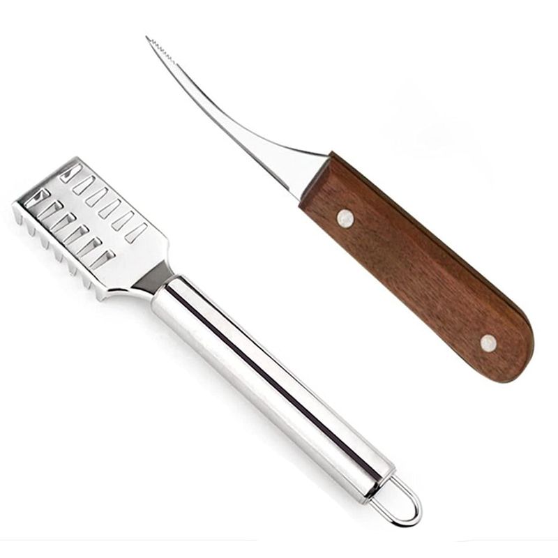 XPOOP 1 Piece Fish Scale Remover Brush & 1 Piece Shrimp Knives ...