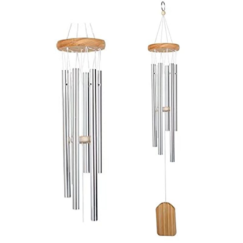 Wind Chimes, 25.6 inch Wind Chime Outdoor Metal Tubes Wind Chimes 6 ...