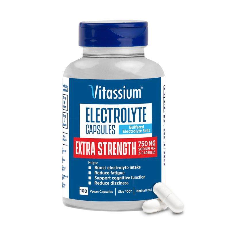 Vitassium Extra Strength Electrolyte Capsules, 750mg of Sodium for The ...
