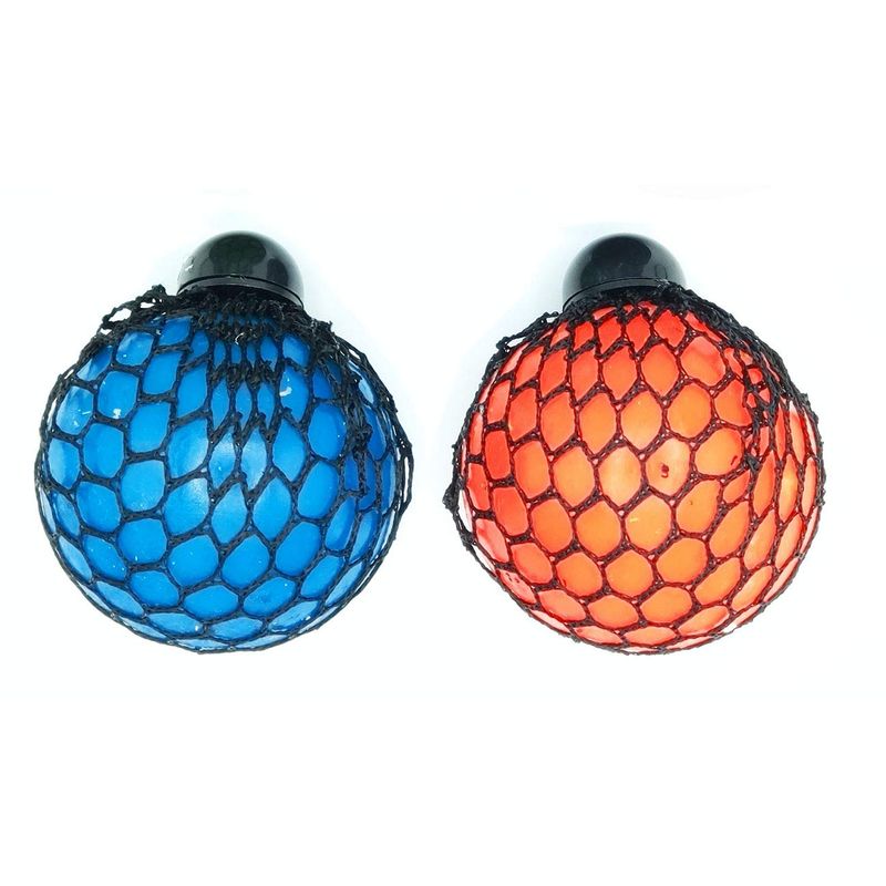 Set of 2 - 3" Bubble Mesh Balls - Squishy Fidget Ball with Web Netting ...