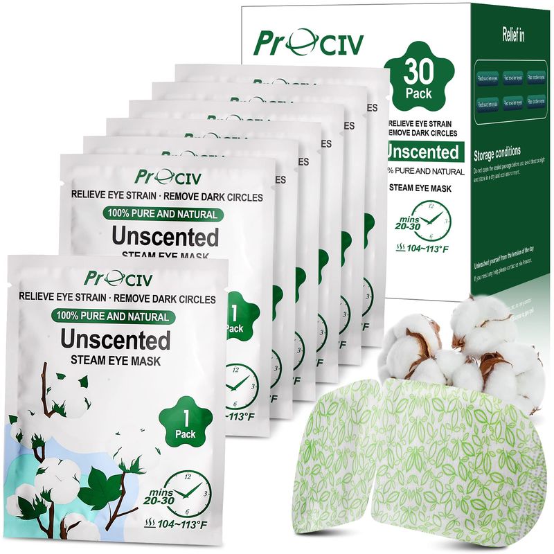 30 Packs Steam Eye Mask Warming Eye Mask Self Heating Eye Mask Sleep ...