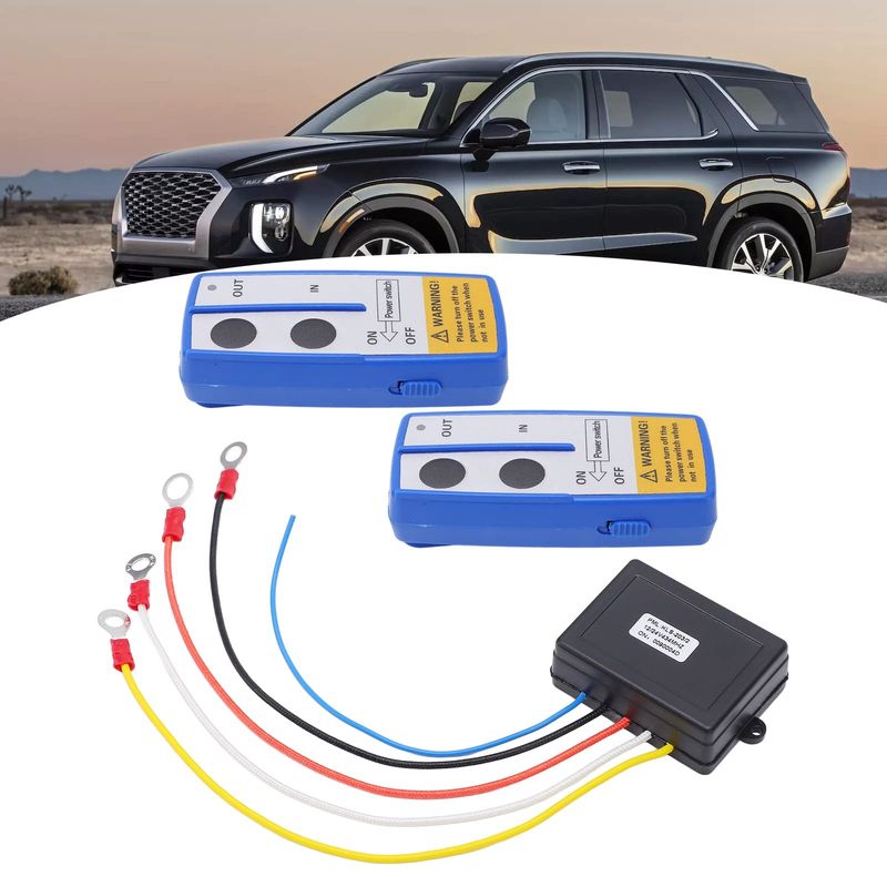 BOROCO Wireless Winch Remote Control, 75ft Wireless Winch Remote Control Kit Battery Powered ...