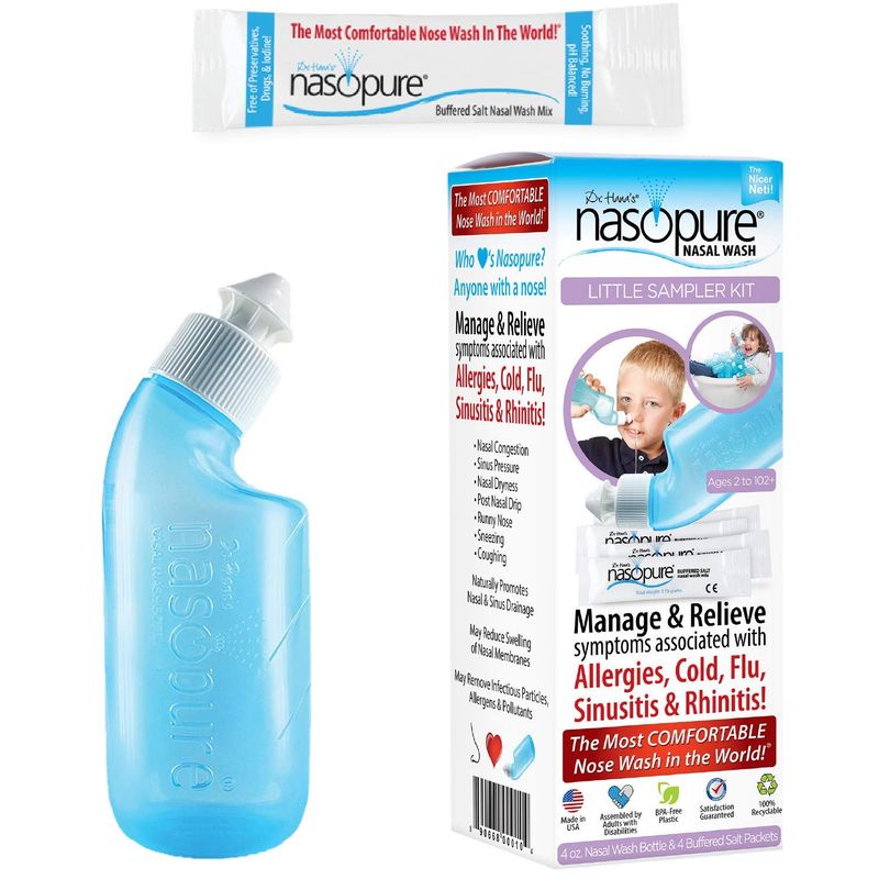 Nasopure Nasal Wash, Little Sampler Kit, “The Nicer Neti Pot” Sinus ...
