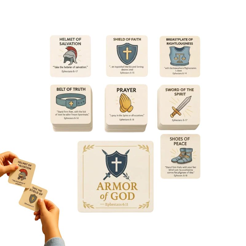 Armor of God Bible Memory Matching Cards – Christian Educational ...