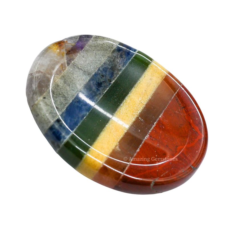 7 Chakra Crystal Worry Stones for Anxiety - Thumb Worry Stone for ...