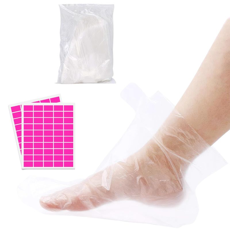 ZXCHOME 100 Pcs Disposable Plastic Foot Pedicure Socks, Paraffin Wax ...