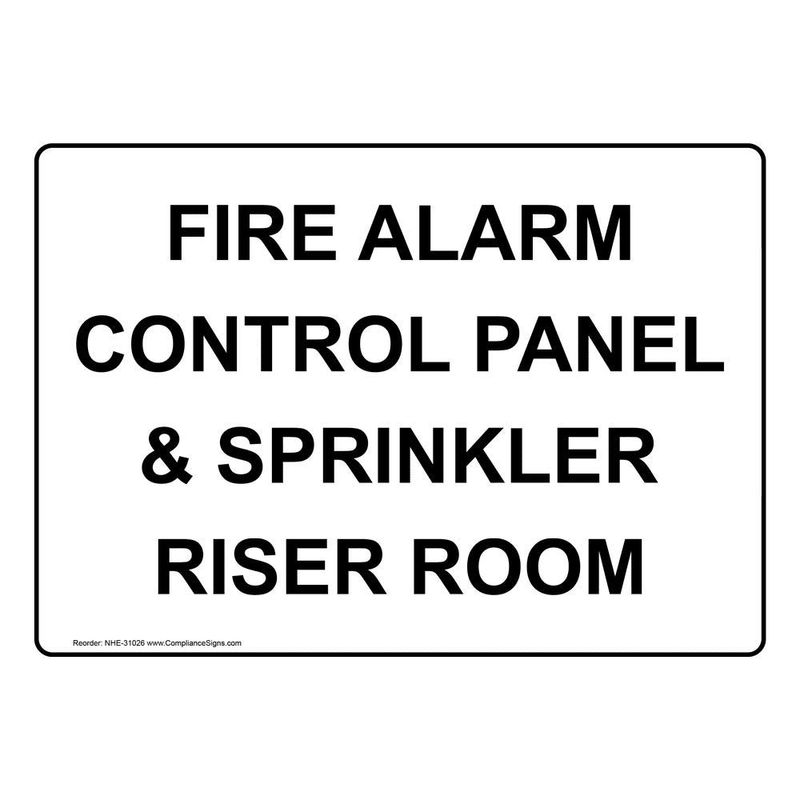 ComplianceSigns.com Fire Alarm Control Panel & Sprinkler Riser Room ...