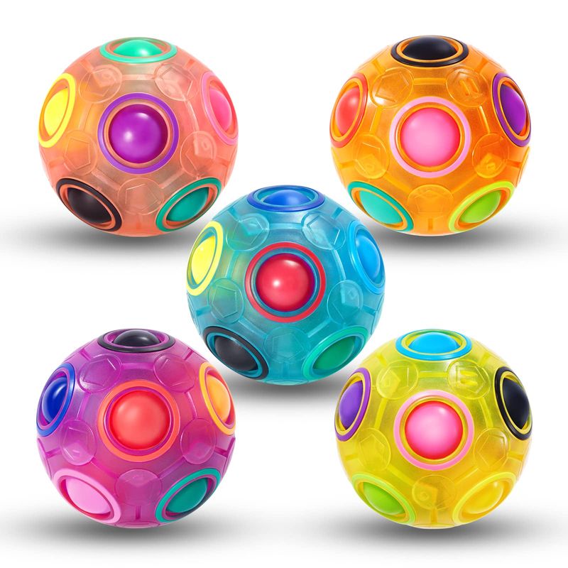 Vdealen Rainbow Puzzle Ball Fidget Toy Pack, Fun 3D Magic Ball Stress ...