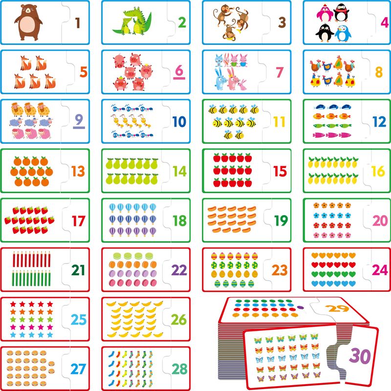 Number Puzzle Games, 60 Number Matching Puzzles Number 1-30 Double ...