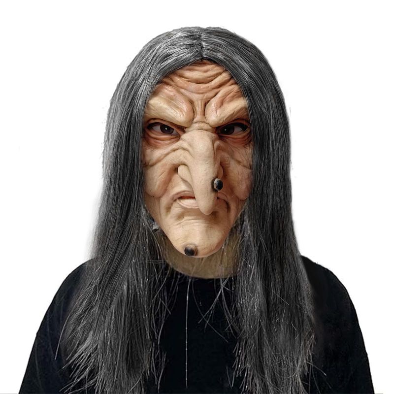 OPAHUTER Halloween Latex Horror Mask for Adults - Realistic Old Lady ...