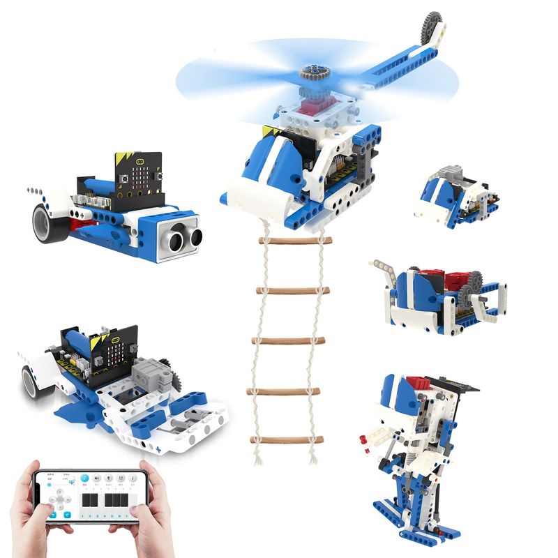 Yahboom Micro:bit Building Block Robot Kit 16 in 1 STEM Projects Advanced with Sensor Module DIY ...