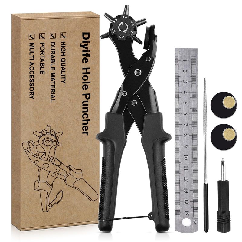 Diyife Leather Punch Belt [Perfect Full Set] Diyife Hole Punching Tools ...