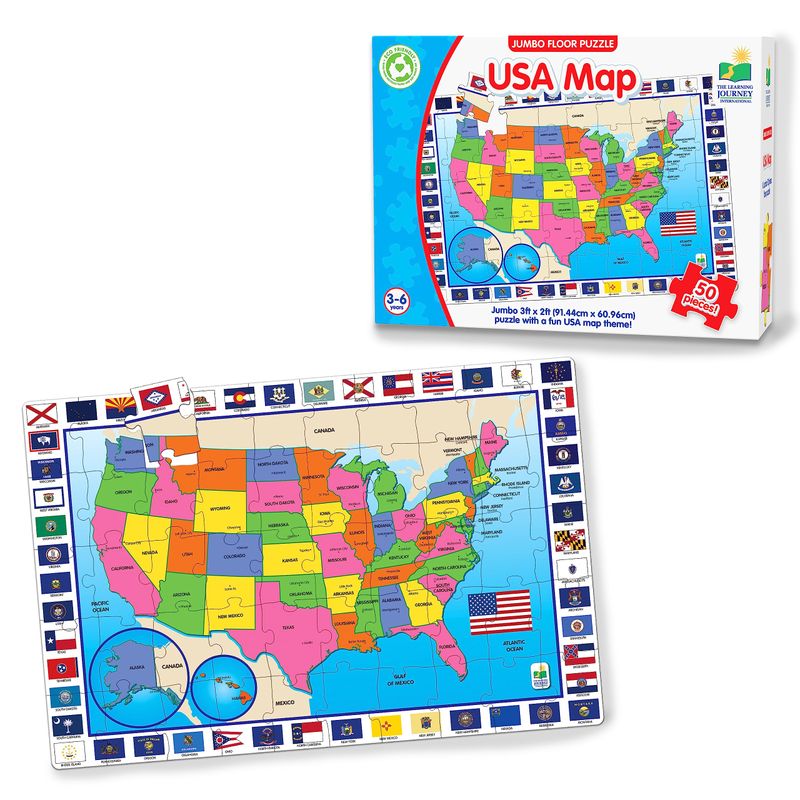 The Learning Journey: Jumbo Floor Puzzles - USA Map - Extra Large ...