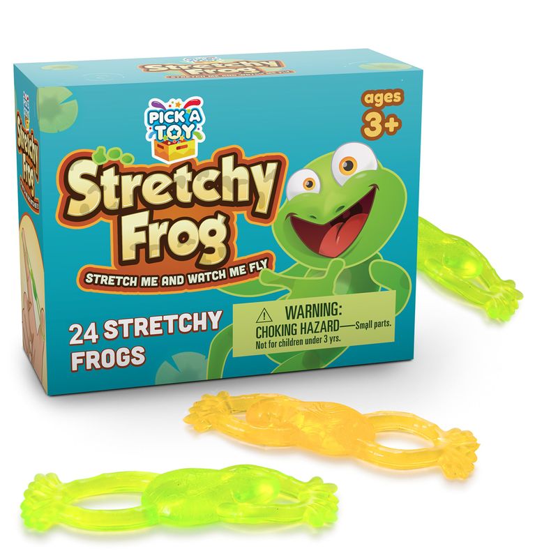 PICK A TOY Slingshot Frog 24 Set, Sticky Toys You throw At The Wall ...