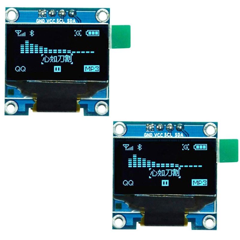 VKLSVAN 2pcs 0.96" I2C IIC Serial Blue OLED Module 128x64 OLED LCD Display for Arduino - Online ...