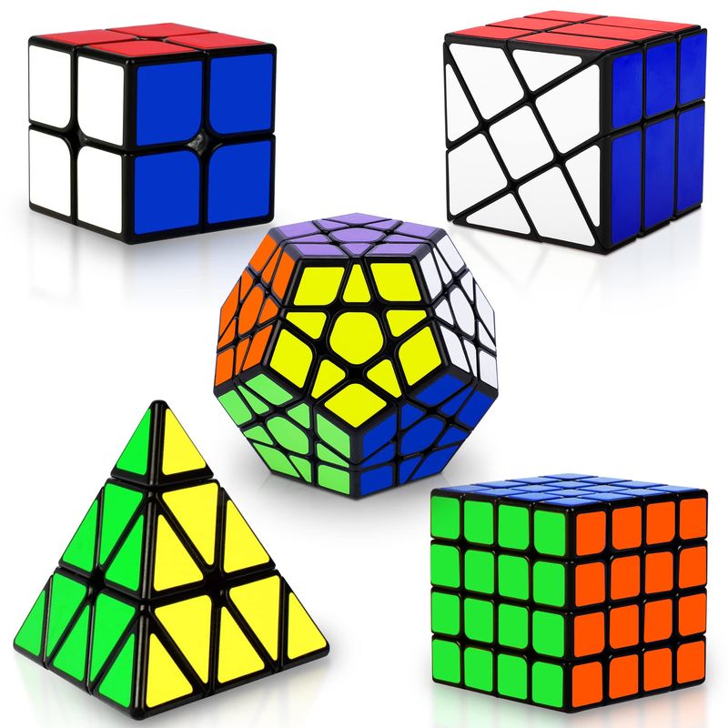Coolzon 5 Pack Speed Magic Cubes, Magic Speed Cube Set 2x2 4x4 ...