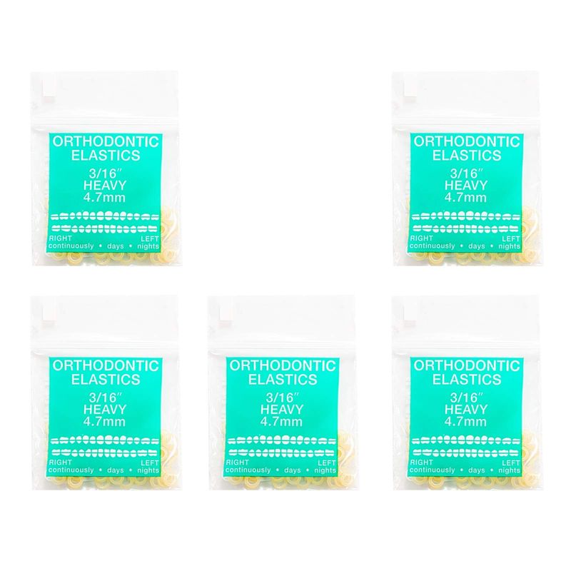 JMU Orthodontic Elastics 3/16 Heavy, 500 pack 6.5oz Latex Dental Rubber ...