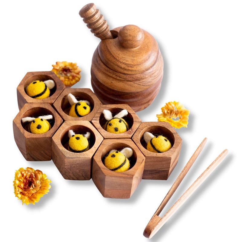 KOOKAROO Wooden Bee Hive Sorting & Stacking Toys for Toddlers -Learning ...