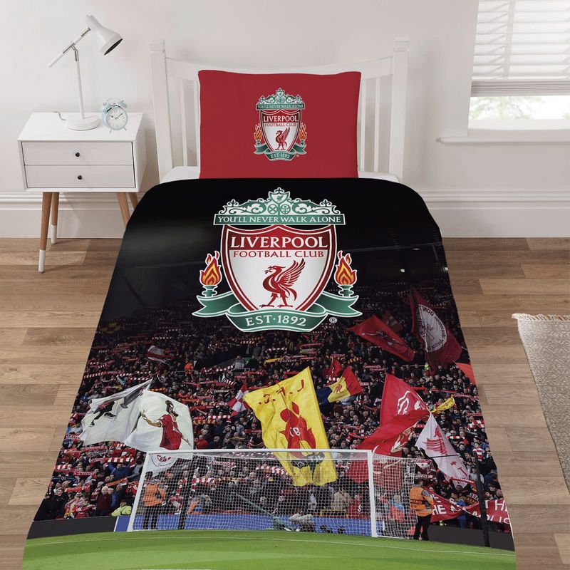 dreamtex Liverpool FC Official The Kop Reversible Duvet Set Single and ...
