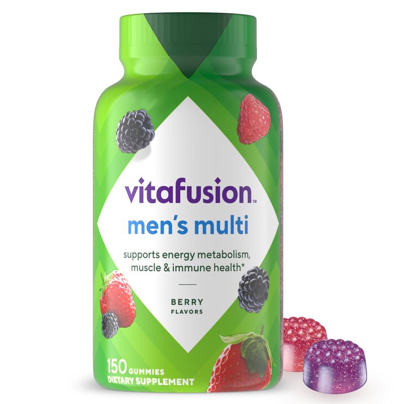 vitafusion Adult Gummy Vitamins for Men, Berry Flavored Daily ...