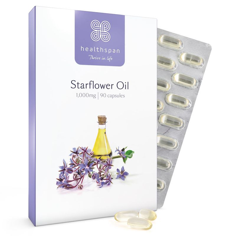 Healthspan Starflower Oil 1,000 mg | Richest Source of Gamma Linolenic Acid | Women's Health ...