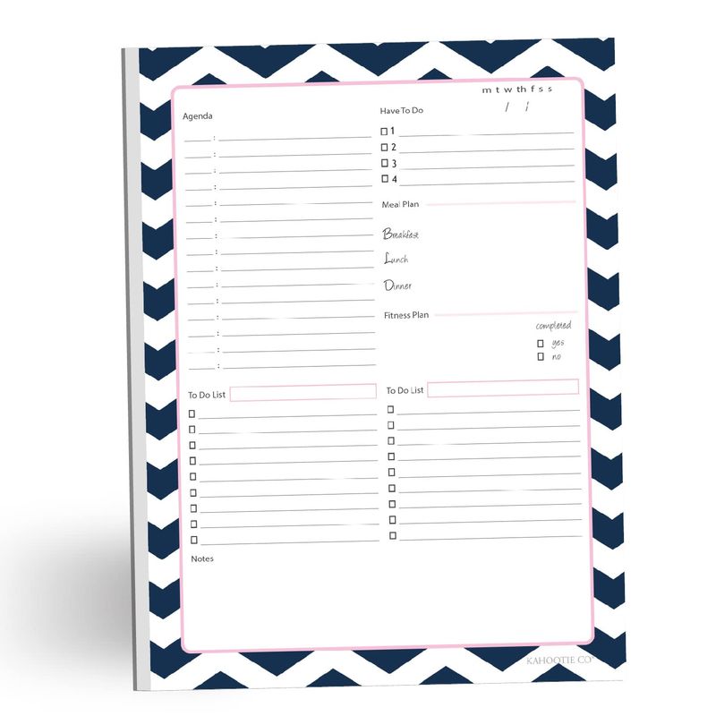 Daily Schedule Notepad (8.5x11) (Chevron) - Online Marketplace ...