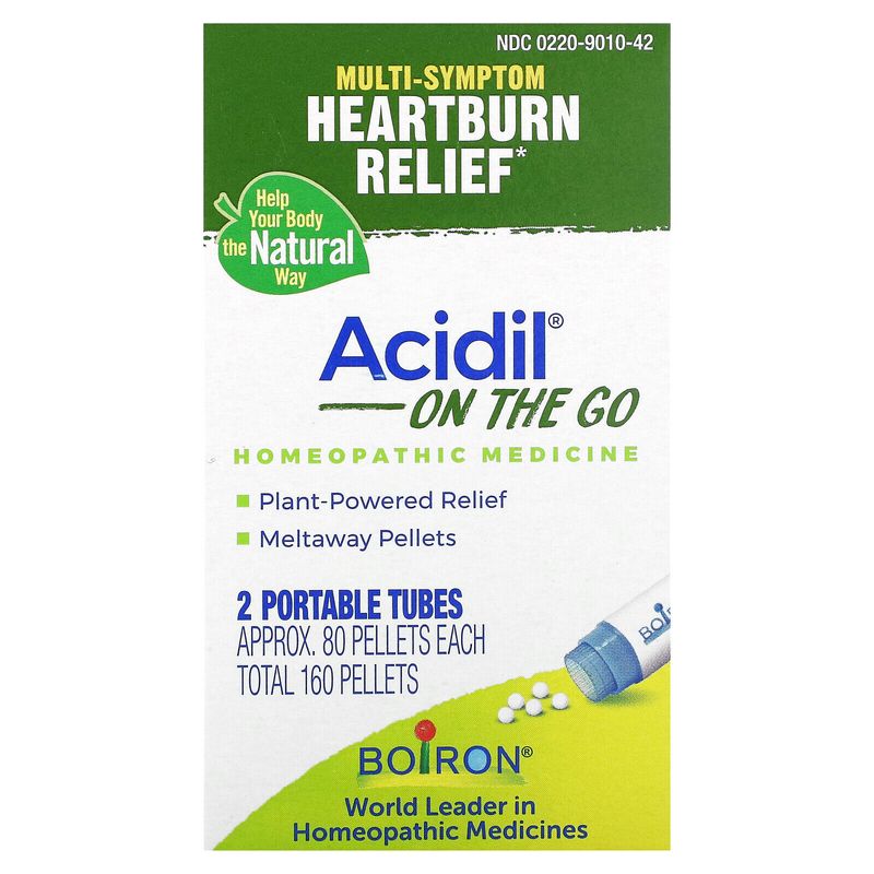 Acidil On The Go, Multi-Symptom Heartburn Relief, 2 Portable Tubes, 80 ...