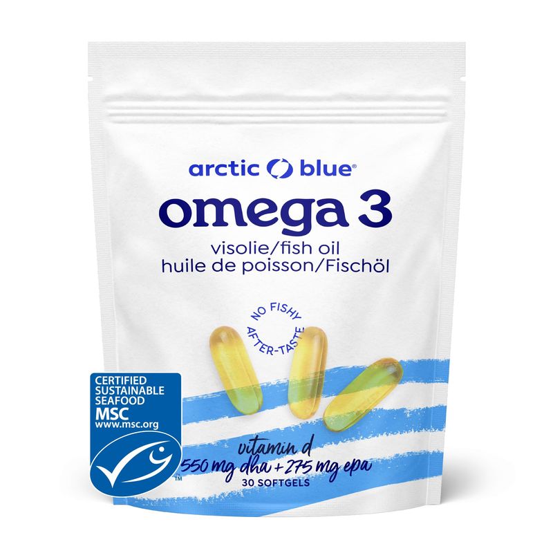 Arctic Blue Fish Oil Capsules with Vitamin D - High Dose with 550 mg ...