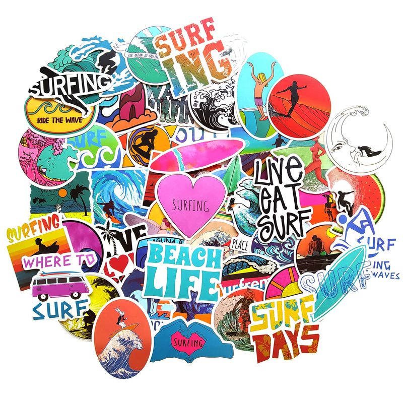 Surf Stickers Laptop Stickers Scrapbook Stickers Skateboard Stickers ...