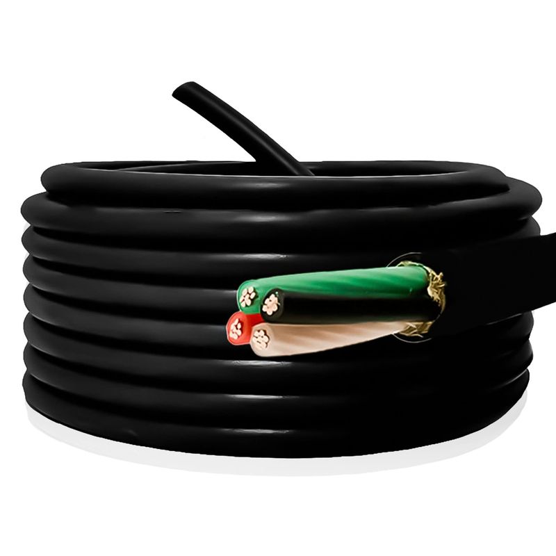 CV Cable, 5.5sq-4 Core, Black, 9.8 ft (3 m), Cut Out of 3.3 ft (1 m) to ...