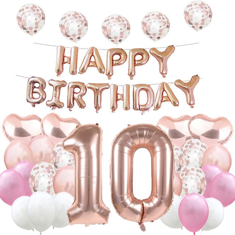 WXLWXZ Sweet 10th Birthday Balloon 10th Birthday Decorations Happy 10th ...