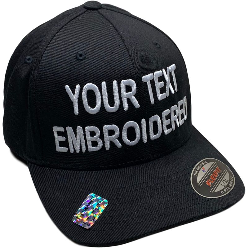 Custom Hat Flexfit 6277 Embroidered Your Own Text Curved Bill (S/M ...