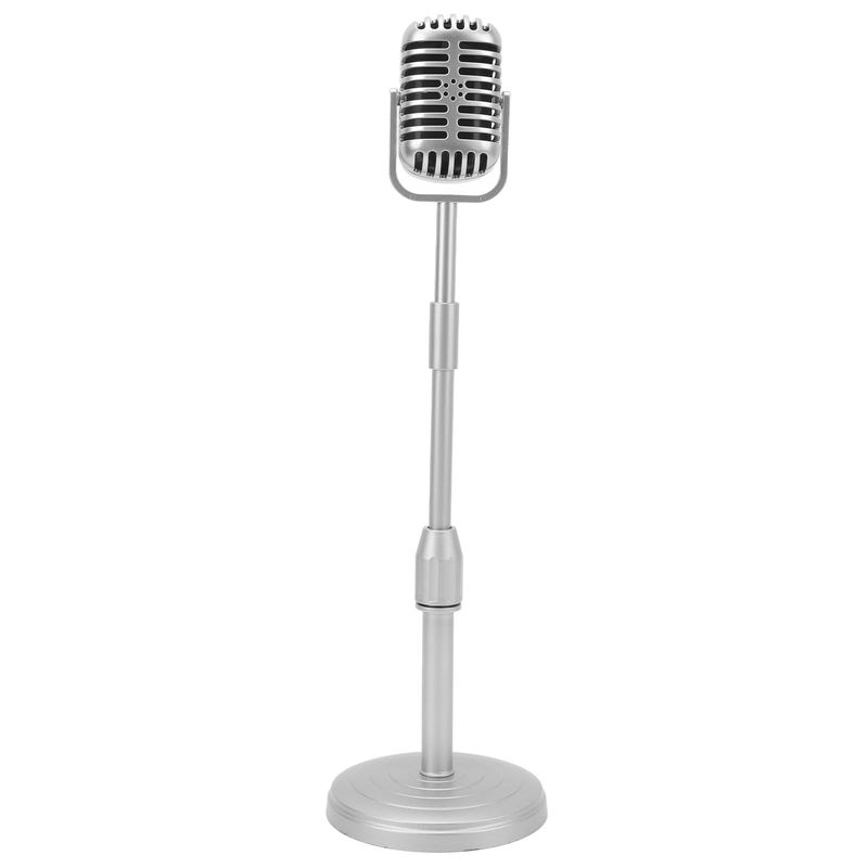 Fockety Fake Vintage Microphone Prop with Stand, Lightweight Portable ...