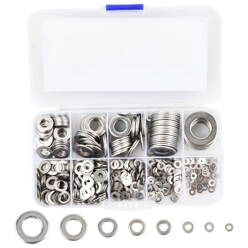 Flat Washers, 580 PCS Washers for Screws, Washers for Bolts, Stainless Steel Washers M2 M2.5 M3 ...