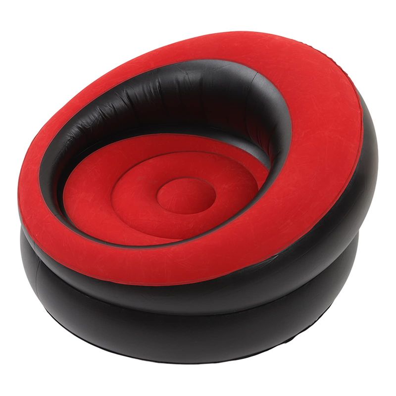 Inflatable Couch, Portable Ergonomic Flocking Air Sofa Simple ...
