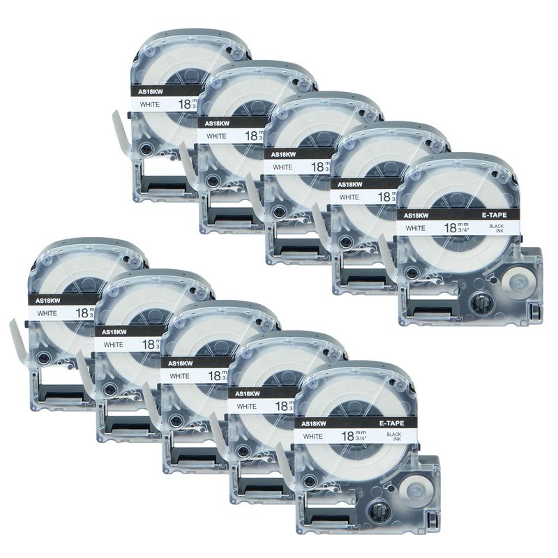 KCMYTONER 10 Pack Compatible for LK-5WBN LC-5WBN SS18KW Black on White ...